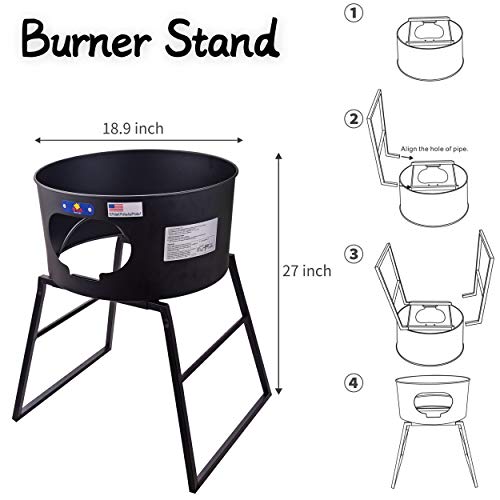 ARC, 23" Heavy Duty Stainless Steel Concave Comal Set with 80,000BTU Propane Burner Stove and Burner Stand, Discada Disc Cooker, Great for Backyard and Outdoor Cooking