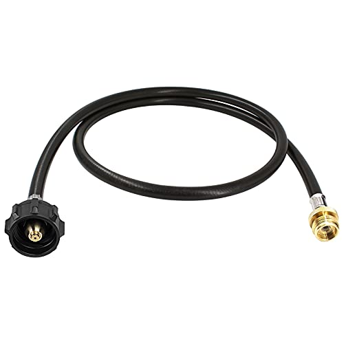 MCAMPAS 6FT Propane Adapter Hose 1lb to 20lb Converter for Weber Gas Grill, Buddy Heaters, Coleman Camping Stove, QCC/Type 1 Tank Connector 1 LB Portable Appliance to 20 lb Propane Tank