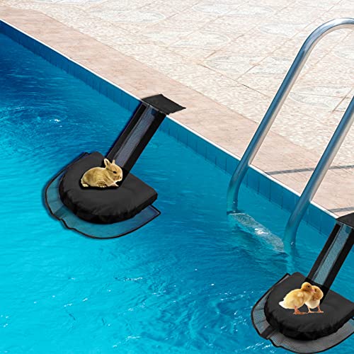 2 Pack Pool Critter Escape Ramp, Critter Ramp Pool, Pool Escape Ramp for Animals, Animal Saving Escape Ramp for Saving Frogs, Birds, Ducks Rescues Spa Pool Floating Ramp Tools (Black)