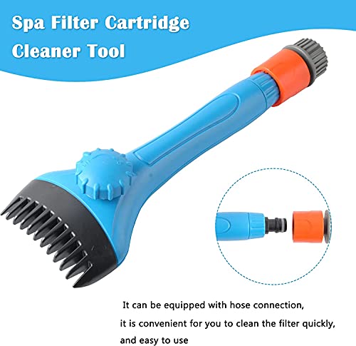 Swimming Pool Spa Filter Cartridge Cleaner Tool, Hot Tub Filter Cleaner Brush, Handheld Filter Cartridge Cleaning Brush for Removing Debris