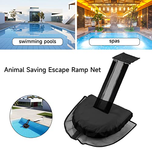 2 Pack Pool Critter Escape Ramp, Critter Ramp Pool, Pool Escape Ramp for Animals, Animal Saving Escape Ramp for Saving Frogs, Birds, Ducks Rescues Spa Pool Floating Ramp Tools (Black)