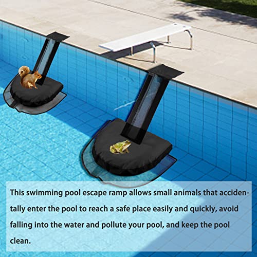 2 Pack Pool Critter Escape Ramp, Critter Ramp Pool, Pool Escape Ramp for Animals, Animal Saving Escape Ramp for Saving Frogs, Birds, Ducks Rescues Spa Pool Floating Ramp Tools (Black)