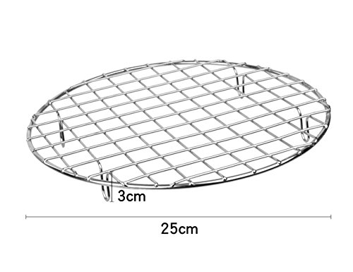 bafvt BBQ Accessories Grill Rack - 304 Stainless Steel Baking Cooking Round Rack for Rib Cookie Cakes, 10 Inches…