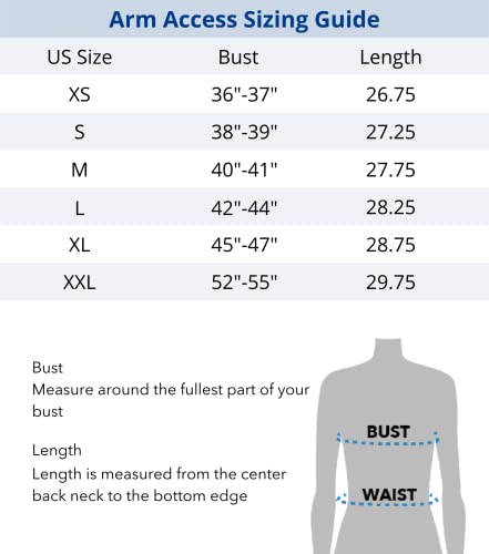 Care+Wear Arm Access Dialysis Shirts for Women β PICC Line Access Shirt with Two-Way Zipper for Easy Access (Pink Sky, L)