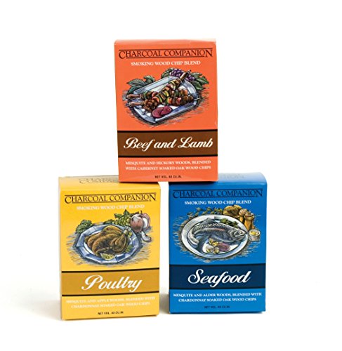 Charcoal Companion Beef, Poultry and Seafood Smoking Wood Chip Sampler Pack