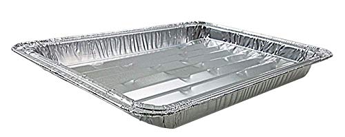 Pack of 15 Disposable Aluminum Broiler Pans β Good for BBQ, Grill Trays β Multi-Pack of Durable Aluminum Sheet Pans β Ribbed Bottom Surface - 13.40" x 9" x 0.85"
