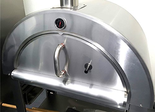 44" Wood Fired Stainless Steel Artisan Pizza Oven or Grill with Waterproof Cover, Outdoor or Indoor