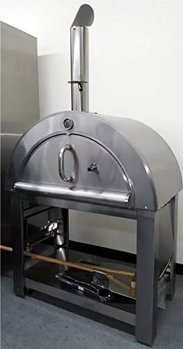 44" Wood Fired Stainless Steel Artisan Pizza Oven or Grill with Waterproof Cover, Outdoor or Indoor