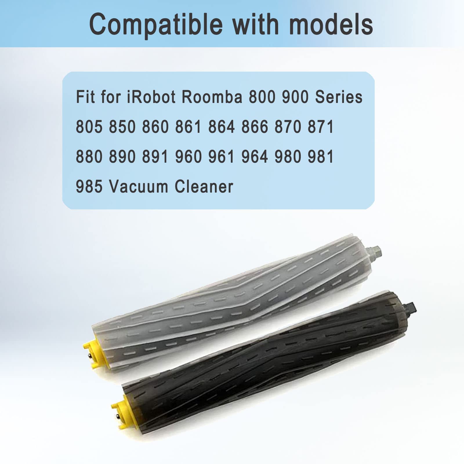 Replacement Parts Accessories for iRobot Roomba 800 900 Series 805 860 870 871 880 890 960 980 985 891 960 961 964 980 981 Vacuum 3 Sets Multi-Surface Rubber Brush Roller Replacement Parts