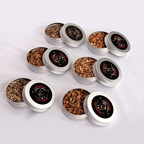 KAFENDA Natural Wood Chips, 6 Natural Wood chip Flavors: Walnut, Cherry, pear, Peach, Oak, Apple Wood. Used for Smoking and Grilling, Cocktails and Meats