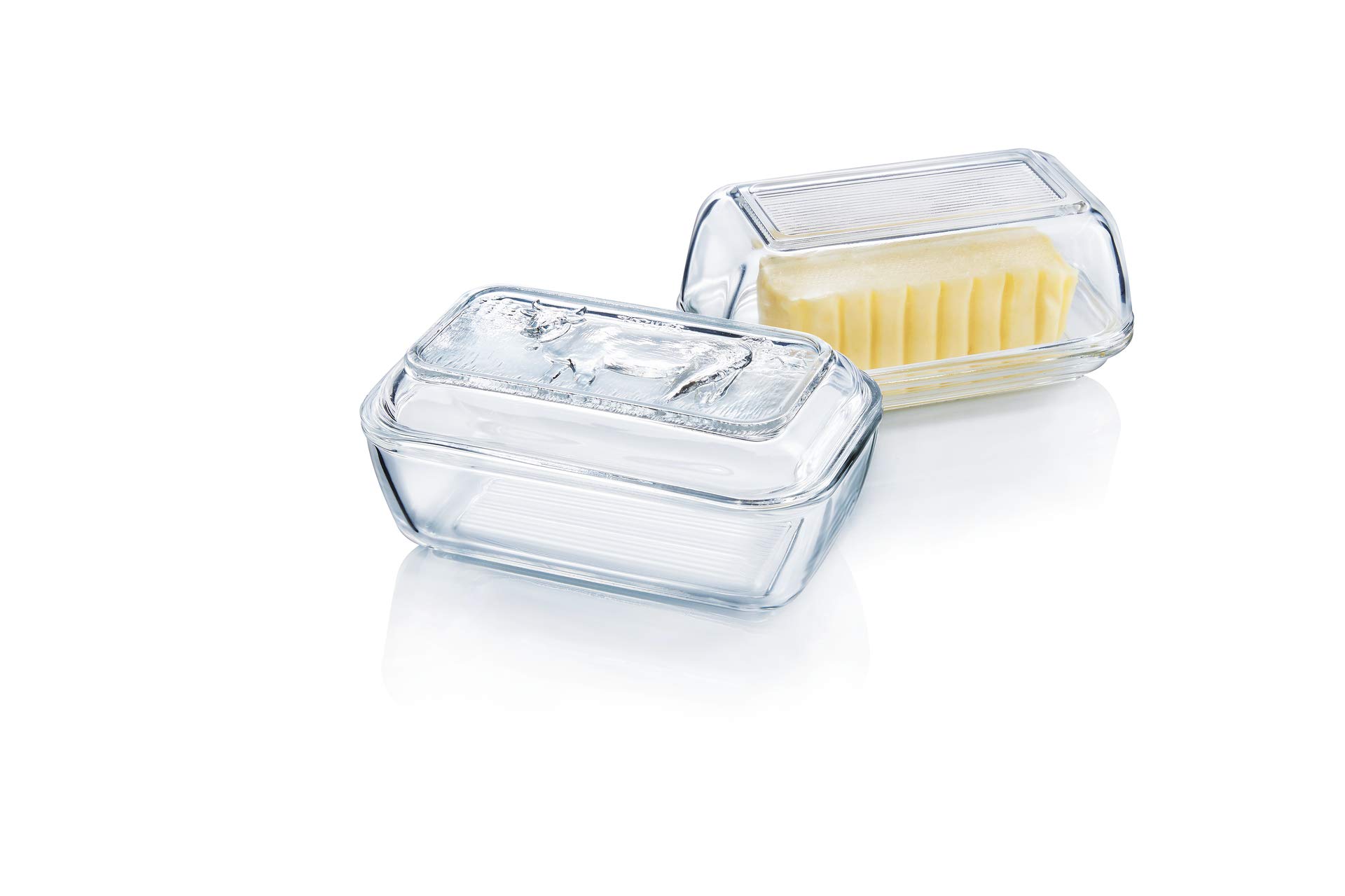 Arc International Luminarc Cow Butter Dish, 6-1/2-Inch by 2-3/4-Inch