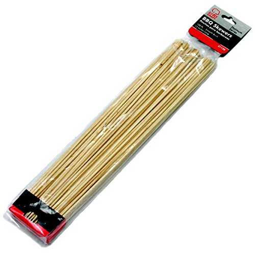 Chef Craft Thin Bamboo Skewers for BBQ, Skewer, Shish Kabobs, Appetizers, 12-Inch, 100 Pieces