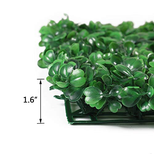 Boshen Pack of 10 PCS 10" x 10" Artificial Grass Green Wall Backdrop Panels 6.89 SQ Ft UV Protected Thickened Faux Boxwood Privacy Hedge Panels Decoration for Party Wedding Backyard Indoor Outdoor