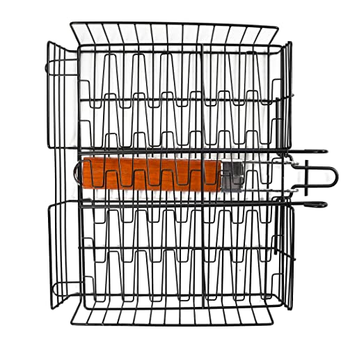 Mr. Bar-B-Q Deluxe Adjustable Stainless Steel Grilling Basket, Folding Grilling Baskets With Handle, Outdoor Camping BBQ Rack for Fish, Shrimp, Vegetables, Barbeque Griller Cooking Accessories