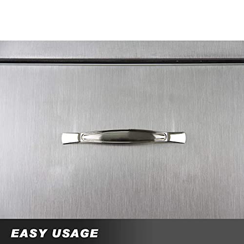 RYFT 19.7W x 26.5H Inch Outdoor Kitchen Trash Drawer with 11.8 Inch Trash Bag Ring,Stainless Steel Outdoor Kitchen Drawers for Outdoor Kitchen,BBQ Island