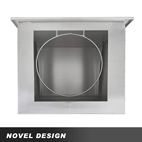 RYFT 19.7W x 26.5H Inch Outdoor Kitchen Trash Drawer with 11.8 Inch Trash Bag Ring,Stainless Steel Outdoor Kitchen Drawers for Outdoor Kitchen,BBQ Island