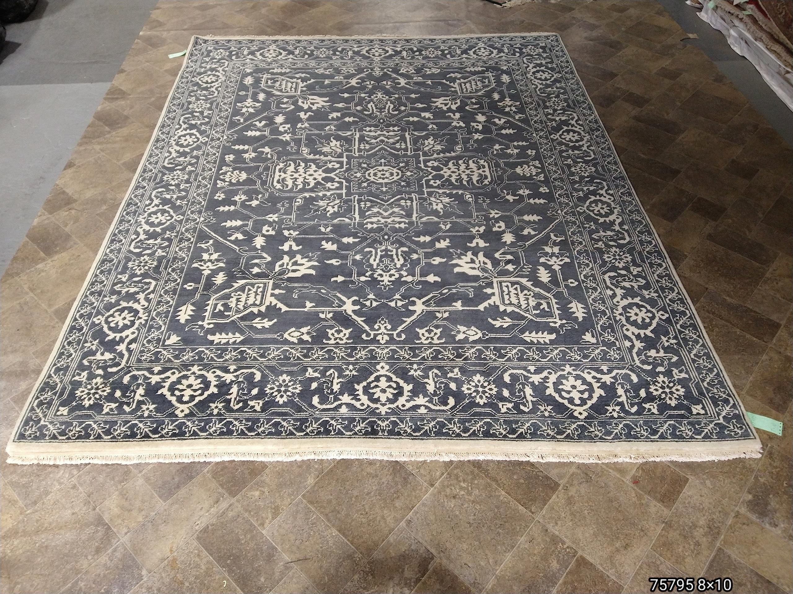 8' x 10' Gray New OUSHAK Rug Handmade Wool Capret#75795