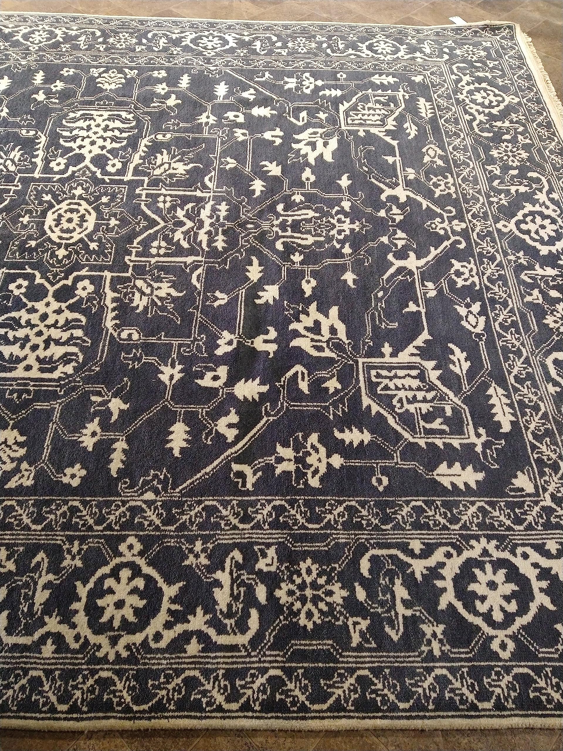 8' x 10' Gray New OUSHAK Rug Handmade Wool Capret#75795