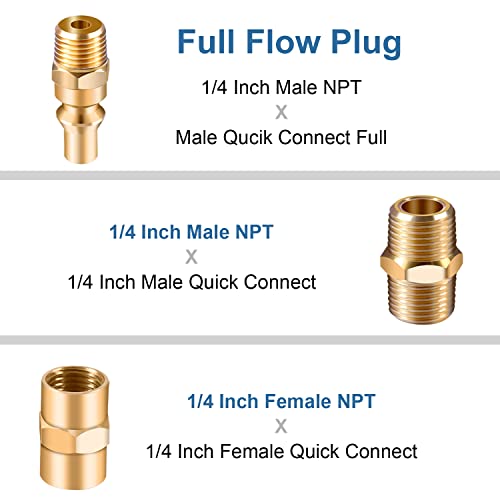 RV Propane Quick Connect Fittings Adapter Valve for Campers 3/8β Flare x 1/4β NPT Male Pipe Half-Union Fitting to Heater Appliance Plug with 3/8β Female Flare Assembly Kit Convert Gas BBQ Grill