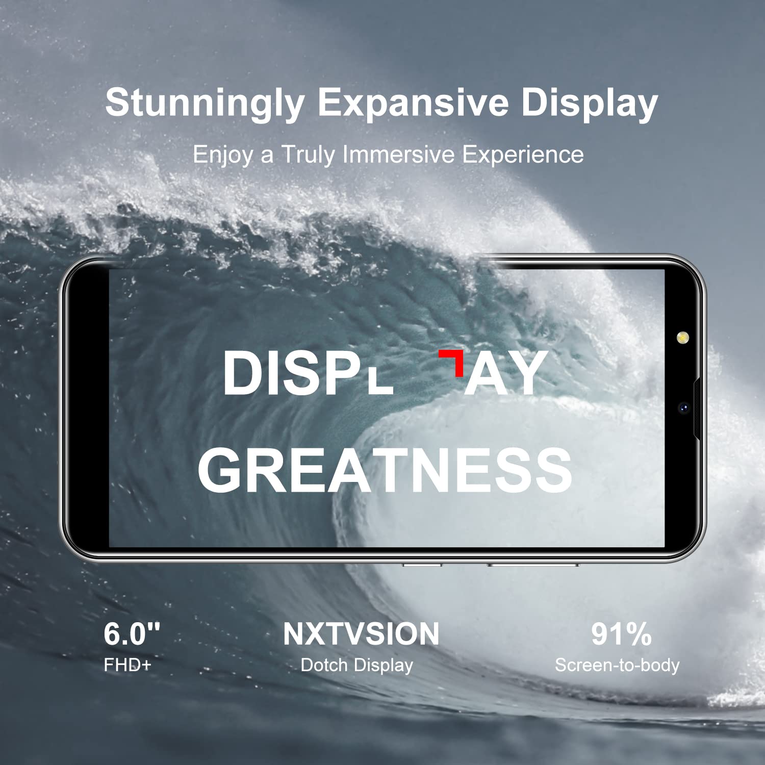 Xgody Unlocked Cell Phones V40, 6 Inch IPS Screen Smartphones, Android 10 OS Dual SIM Cheap Mobile Phone, Quad Core 2GB+16GB, Dual 5MP+5MP Camera, 3000mAh Battery, Face ID Smart Phone (Black)