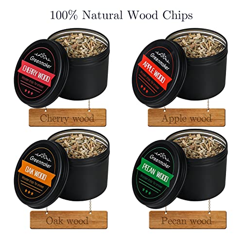 Greenmaker Cocktail Smoker Kit, Old Fashioned Bourbon Drink Smoker with 4 Flavors Wood Chips, Gift for Whiskey Smoker Lover,Men Dad Husband