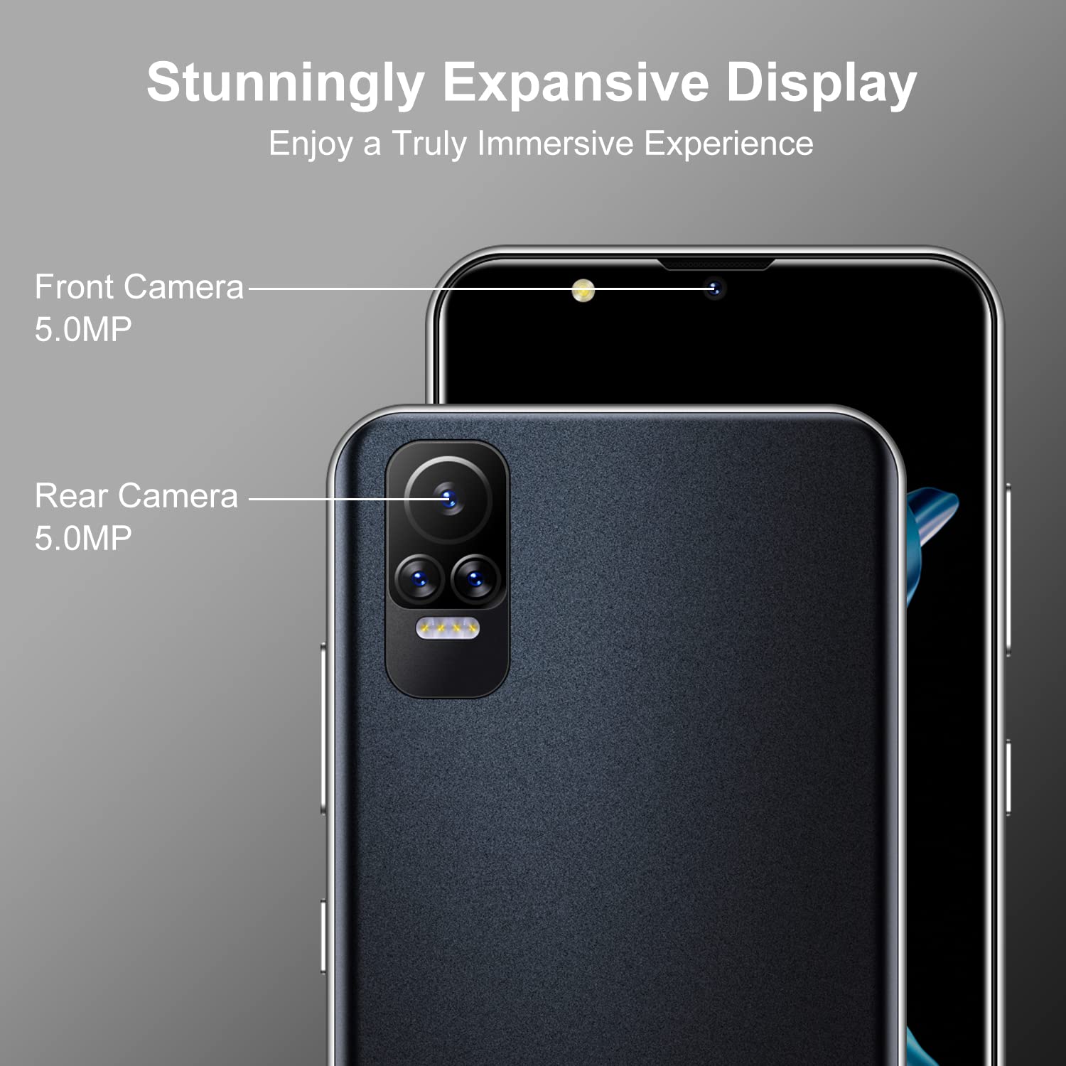 Xgody Unlocked Cell Phones V40, 6 Inch IPS Screen Smartphones, Android 10 OS Dual SIM Cheap Mobile Phone, Quad Core 2GB+16GB, Dual 5MP+5MP Camera, 3000mAh Battery, Face ID Smart Phone (Black)