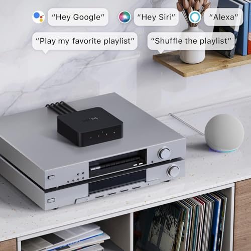 WiiM Pro Plus AirPlay 2 Receiver, Google Cast Audio, Multiroom Streamer with Premium AKM DAC, Voice Remote, Works with Alexa/Siri/Google, Stream Hi-Res Audio from Spotify, Amazon Music, Tidal and More