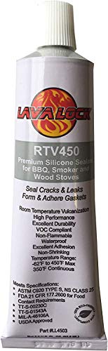 LavaLock® Food Safe BBQ Grade Adhesive Grill Smoker High Temp RTV Silicon - Clear 3 Ounce
