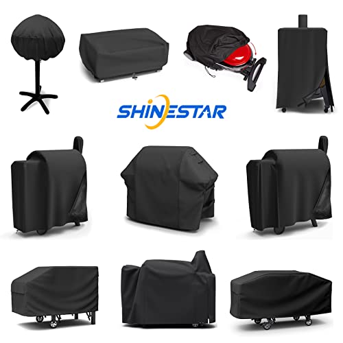 SHINESTAR Upgraded Vertical Pellet Smoker Cover for Pit Boss 4/5-Series, PBV4PS1, PBV5PW1, PBV4PS2, Durable & Waterproof, Special Zipper Design, Black