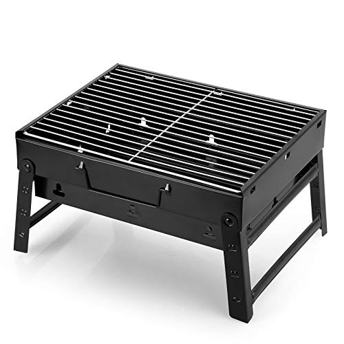 Folding Portable Barbecue Charcoal Grill, Barbecue Desk Tabletop Outdoor Stainless Steel Smoker BBQ for Outdoor Cooking Camping Picnics Beach (M1)