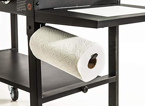 Blackstone 5012 Accessory for 36 Premium Griddle Side Shelf with Dishwasher Safe Cutting Board, Garbage Bag, Paper Towel Holder to Ease Outdoor Cooking (Black)