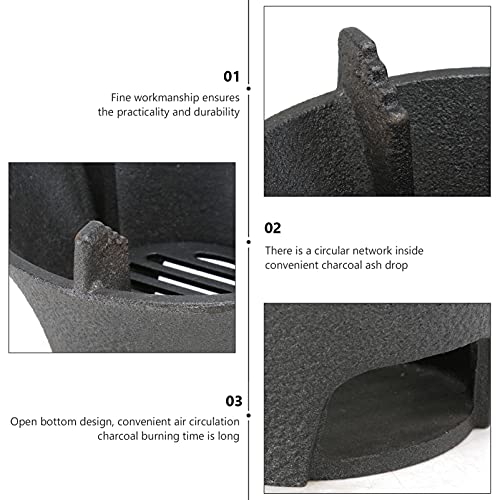 YARNOW Tabletop Grill Cast Iron Charcoal Grill Japanese Style Hibachi Grill Portable Barbecue Stove for Home Picnic(Stove Only)