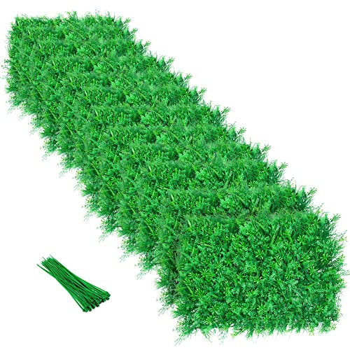12 PCS Artificial Grass Wall Panel 23.6”x15.7”Boxwood Hedges Wall Panels Grass Backdrop Greenery with UV Protection, Fairy Privacy Grass Wall Decor for Fence, Backyard, Weddings and Events