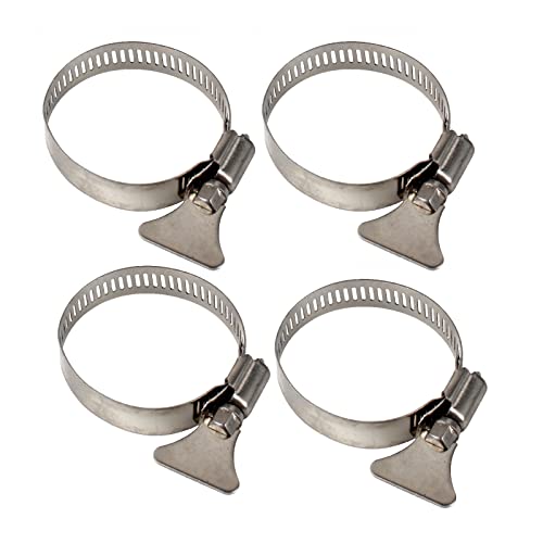 LanKstet Metallic Hose Clamps Pool Clamps for Above Ground Pools Above Ground Swimming Pool Replacement 1 1/4" Metallic Filter Pump Hose Connector Clamps 4 Pc