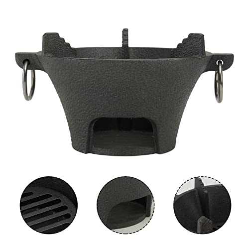 YARNOW Tabletop Grill Cast Iron Charcoal Grill Japanese Style Hibachi Grill Portable Barbecue Stove for Home Picnic(Stove Only)
