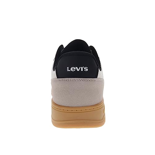 Levi's Mens Drive Lo 2 Vegan Leather Casual Lace Up Sneaker Shoe, Winter White/Gum, 12 M