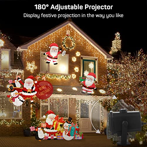 Dr. Prepare Holiday Projector Lights Outdoor, Christmas Lights Projector with 12 Patterns and Ground Stake, Waterproof Outdoor Christmas Decorations for Party, Home, Yard, Garden