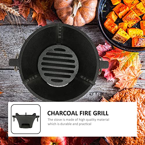 YARNOW Tabletop Grill Cast Iron Charcoal Grill Japanese Style Hibachi Grill Portable Barbecue Stove for Home Picnic(Stove Only)