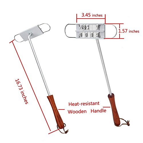 BBQ Meat Branding Iron with Changeable Letters and a Handy Draw- Great for Branding Steaks Burgers Chicken