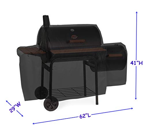 ProHome Direct Heavy Duty Waterproof Grill Cover for Char-Griller 2121,2123 Grills and Char-Griller Smokers with Side Fire Box,Black