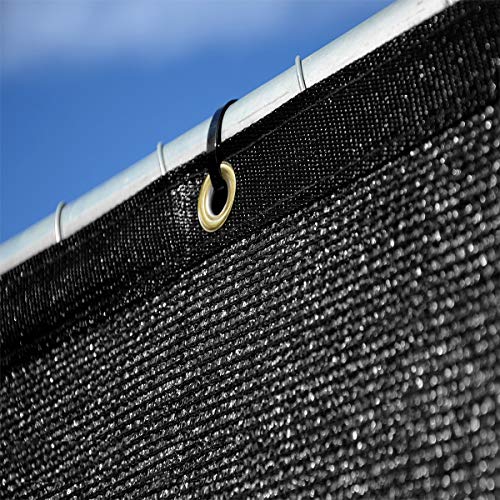 6' x 50' Black Privacy Screen Fence, Heavy Duty Commercial Grade w/Anti-Rust Grommets 180GSM 88% Blockage UV Resisting Windscreen Fabric Mesh Outdoor Backyard Shade Wall Garden
