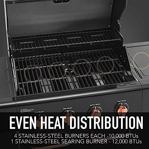 Kenmore PG-A40409S0LB-2 4 Burner Cabinet Style Propane Gas BBQ Grill with Searing Side Burner, 52000 Total BTU, Black and Copper