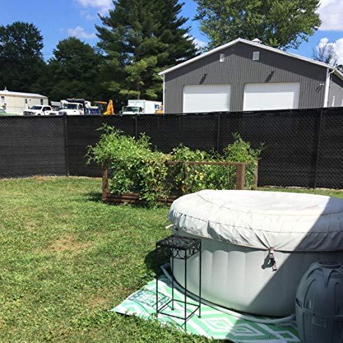 6' x 50' Black Privacy Screen Fence, Heavy Duty Commercial Grade w/Anti-Rust Grommets 180GSM 88% Blockage UV Resisting Windscreen Fabric Mesh Outdoor Backyard Shade Wall Garden