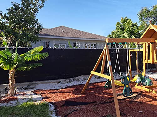 6' x 50' Black Privacy Screen Fence, Heavy Duty Commercial Grade w/Anti-Rust Grommets 180GSM 88% Blockage UV Resisting Windscreen Fabric Mesh Outdoor Backyard Shade Wall Garden