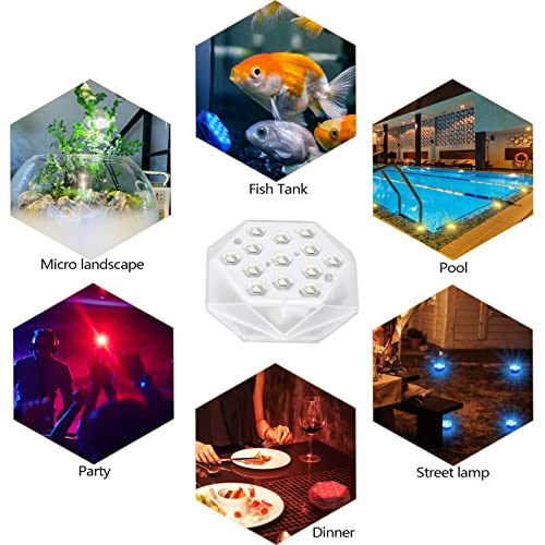 FTUREERA Pool Lights, Rechargeable Submersible Pool Lights with Remote, Silicone Suction Cup, 16 Color Changing, 4 Colour Modes RGB LED Lights for Bathtub, Shower,Hot Tub, Spa, Party (2 Pack)