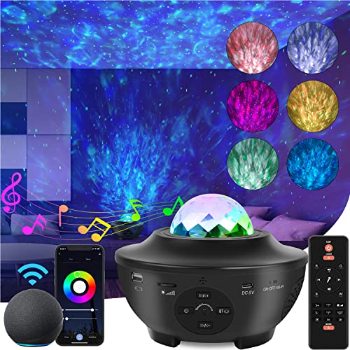 Star Projector,Night Light Galaxy Projector Lights with Bluetooth Speaker&Remote for Room Decor, Compatible with Alexa & Google Assistant Control & Smart App,Birthday/Holiday Gifts for Kids Adults