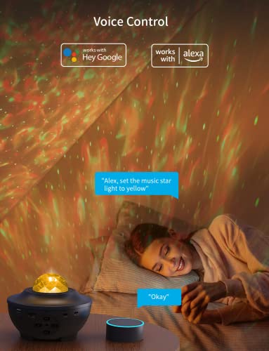 Star Projector,Night Light Galaxy Projector Lights with Bluetooth Speaker&Remote for Room Decor, Compatible with Alexa & Google Assistant Control & Smart App,Birthday/Holiday Gifts for Kids Adults
