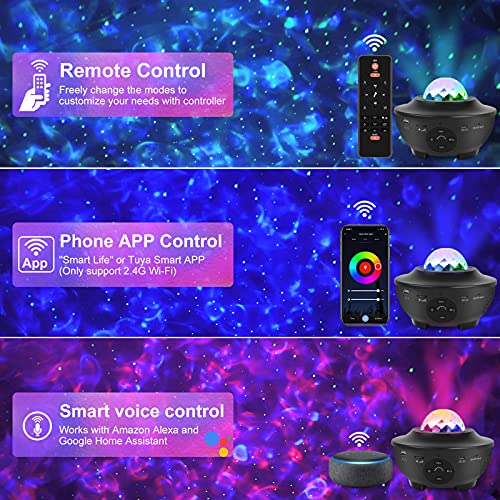Star Projector,Night Light Galaxy Projector Lights with Bluetooth Speaker&Remote for Room Decor, Compatible with Alexa & Google Assistant Control & Smart App,Birthday/Holiday Gifts for Kids Adults