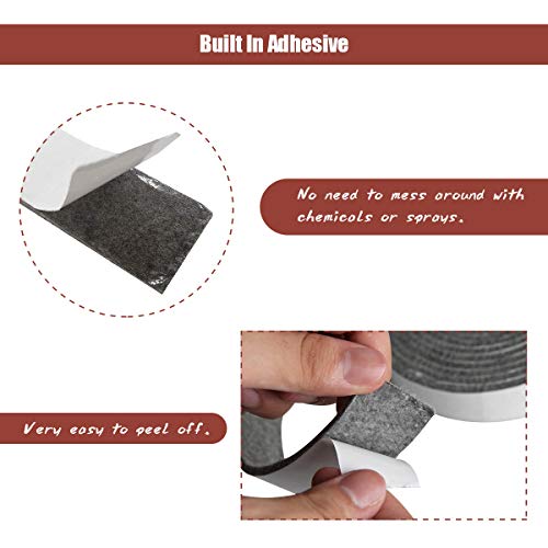 High Temp Grill Gasket Replacement High Heat Felt Fit for Kamado Joe Classic and Big Joe,Kamado Joe Accessories BBQ Smoker Gasket Adhesive Pre-Shrunk Self Stick Felt 15ft Long, 1.14"Wide,0.14"Thick