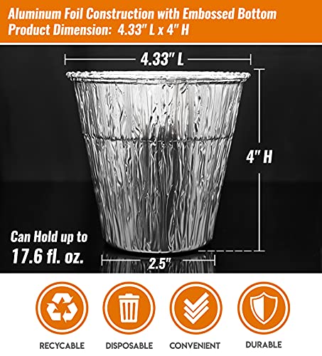 NUPICK 25 Pack Mini Grease Bucket Liner for Traeger Ranger, Scout, PTG, Grill Drip Tray for Traeger BAC459, 4.3" x 4"
